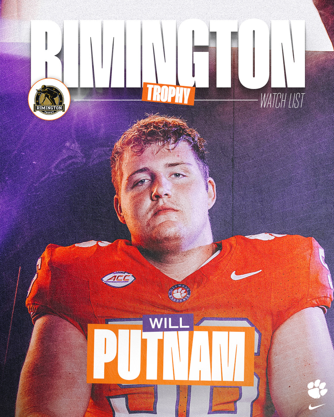 Putnam Named to Rimington Watch List - Clemson University Athletics