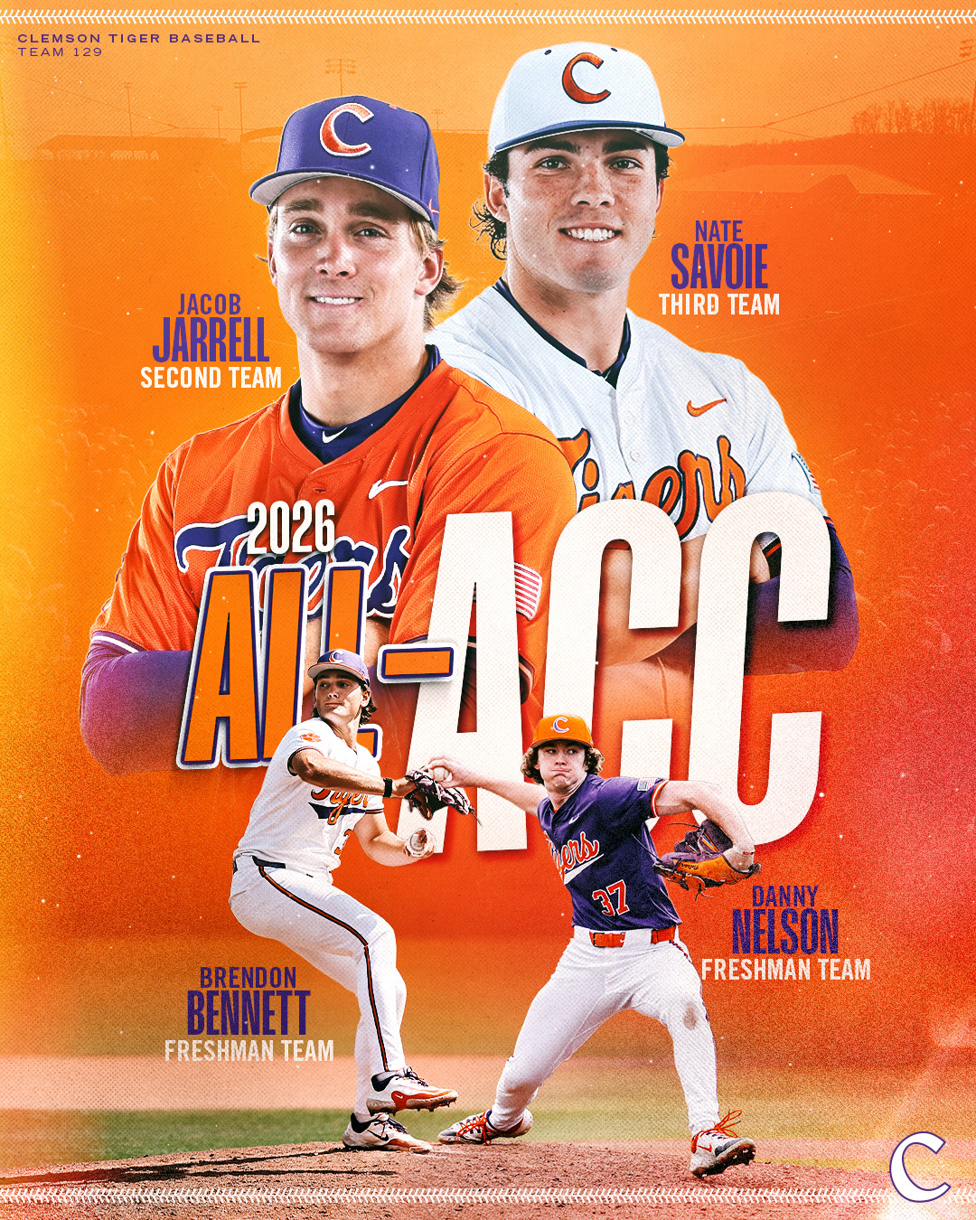 Jarrell & Savoie Earn All-ACC Honors - Clemson University Athletics