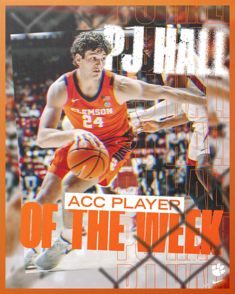 PJ Hall Earns ACC Player of the Week Honor – Clemson Tigers Official ...