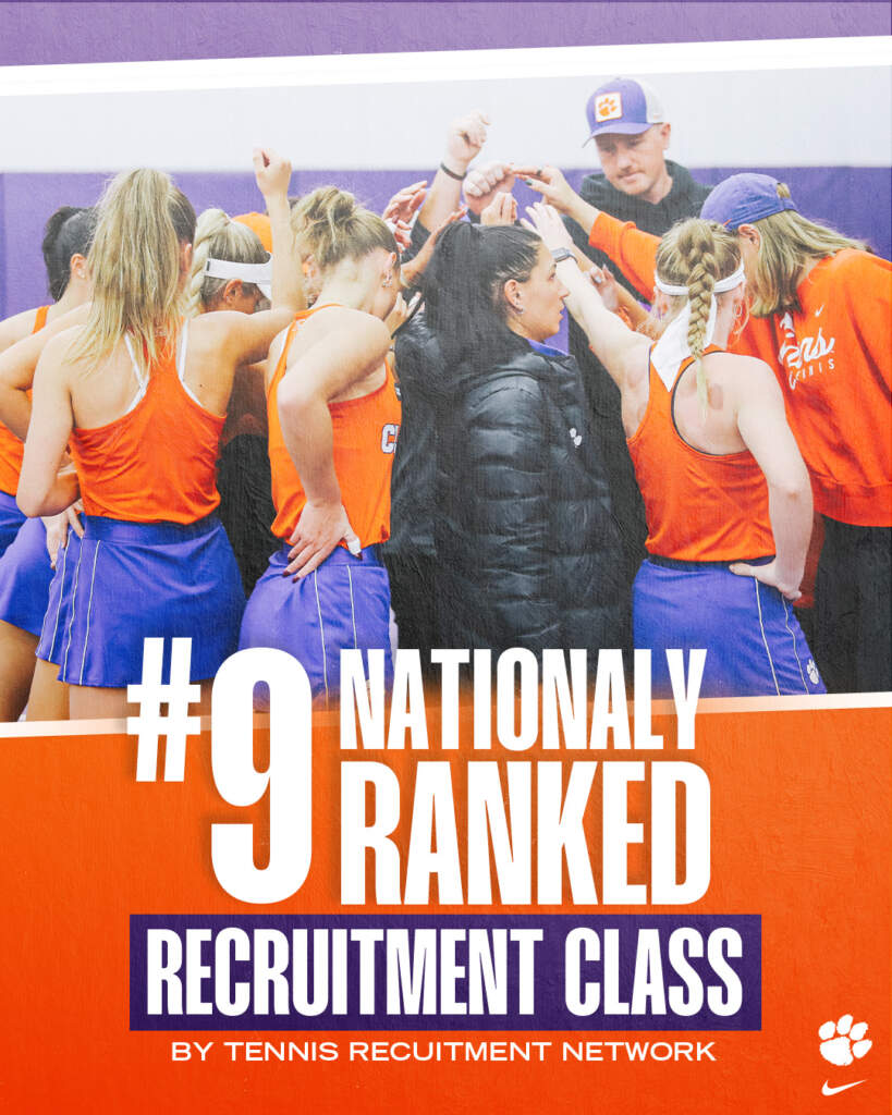 Clemson Fall 2024 Recruitment Class ranked No. 9 by Tennis Recruiting ...