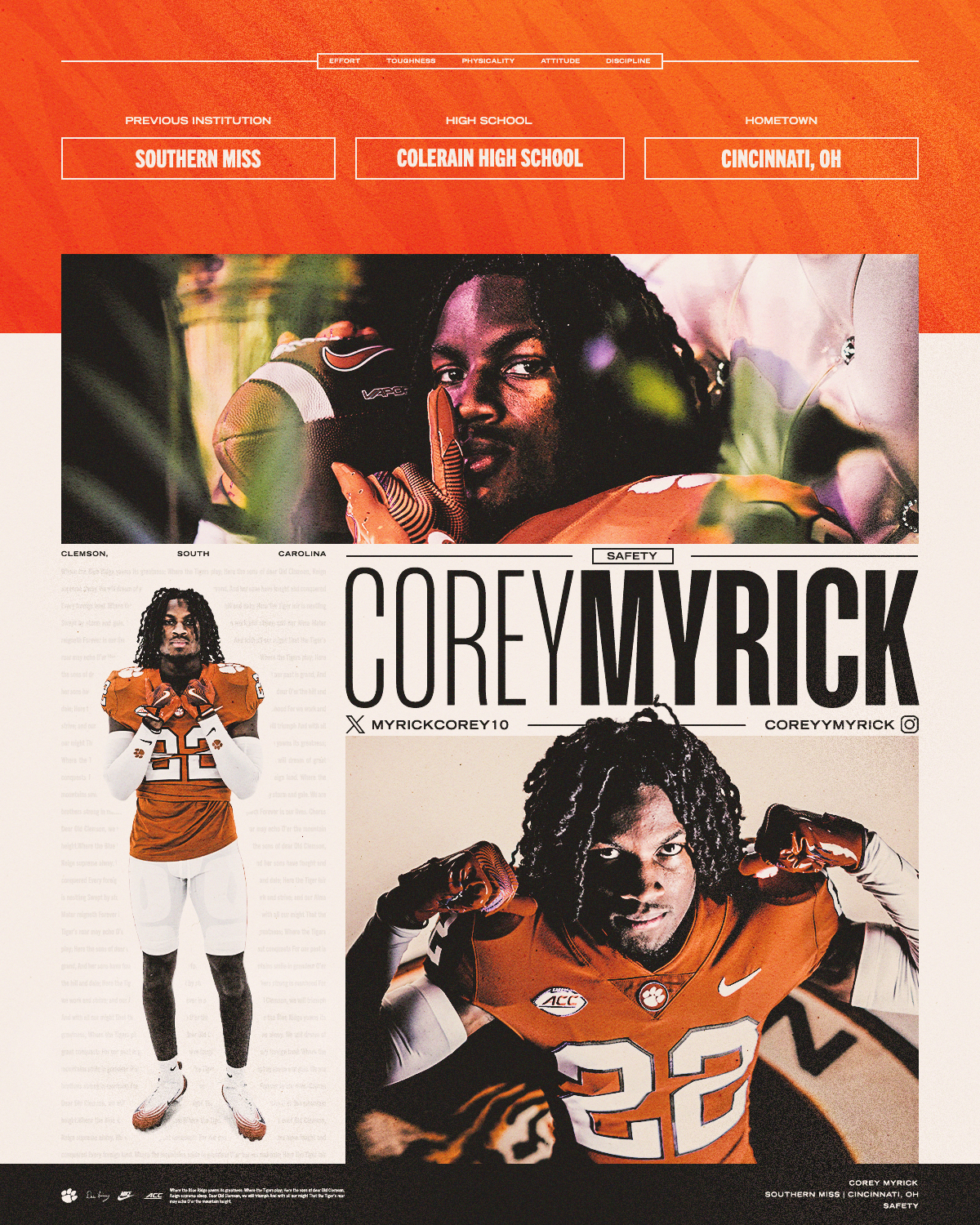 Corey Myrick – Clemson Tigers Official Athletics Site