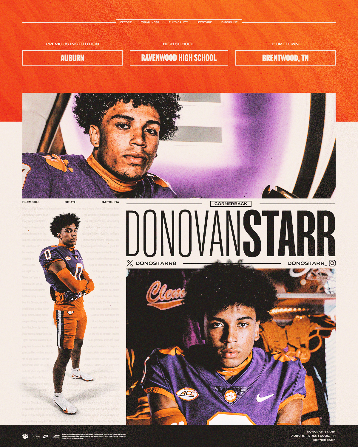 Donovan Starr – Clemson Tigers Official Athletics Site