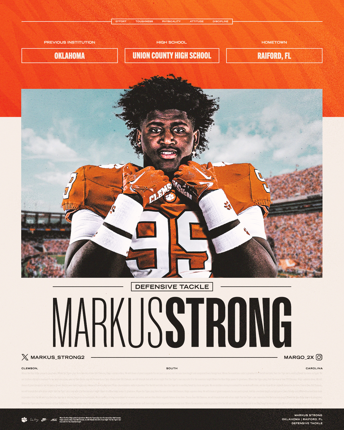 Markus Strong – Clemson Tigers Official Athletics Site